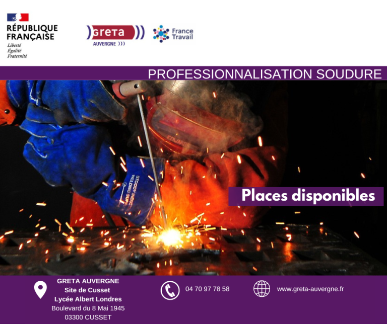 Formation soudure à Cusset : GRETA Auvergne